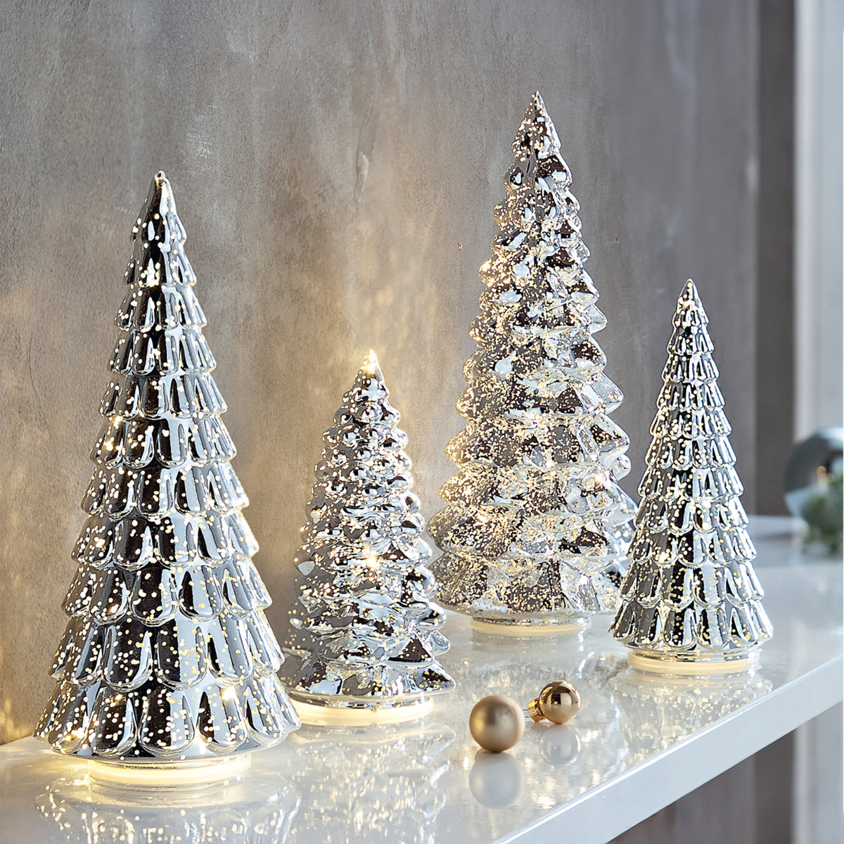 LED Glass Christmas Tree Set — Trudy's Hallmark