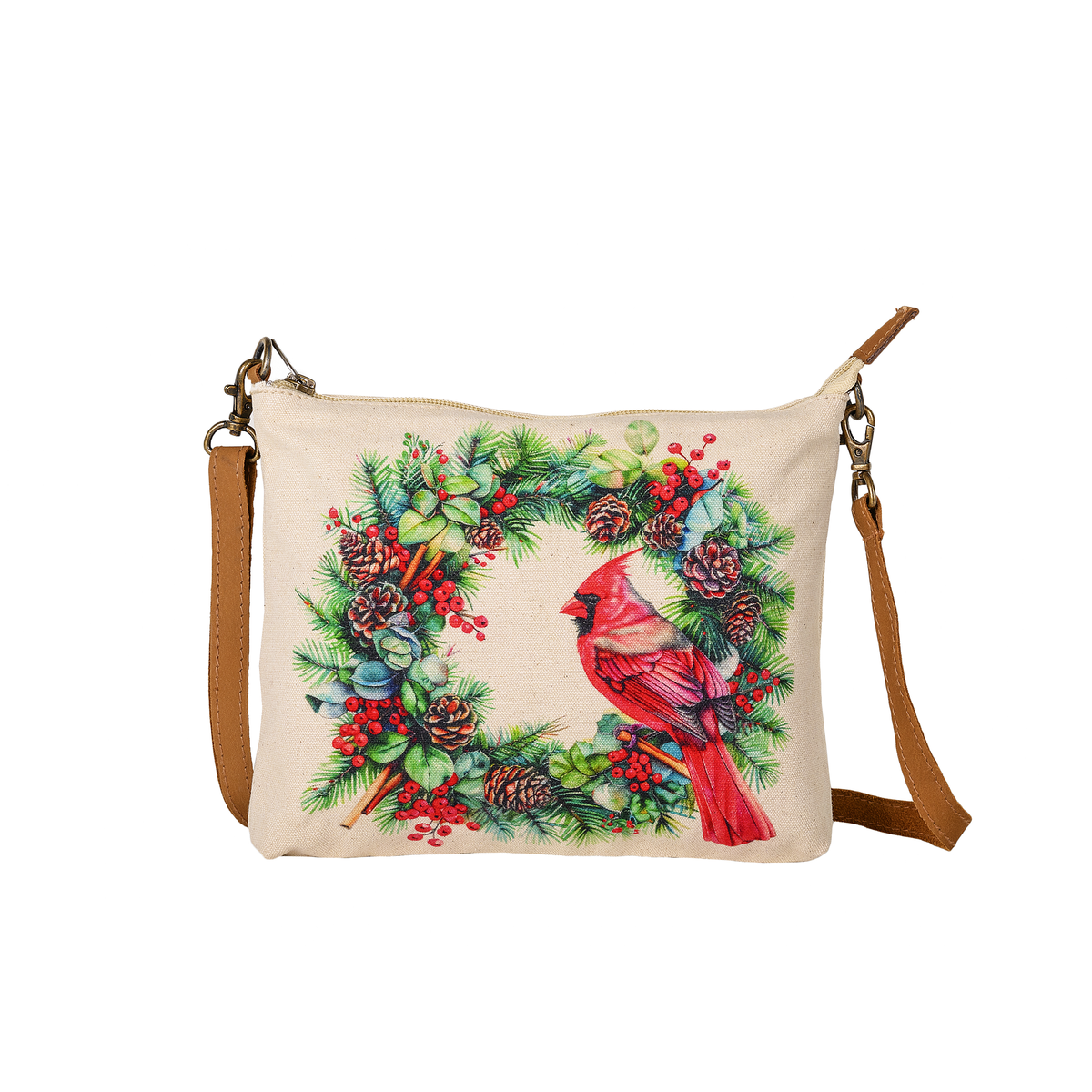 Cardinal Wreath Sling Crossbody — Trudy's Hallmark