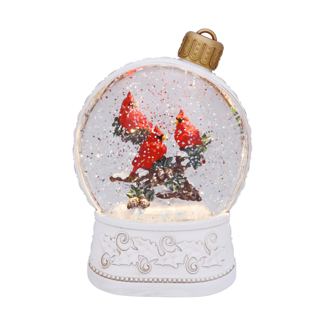 Cardinal Trio Ornament Glitter Lantern — Trudy's Hallmark