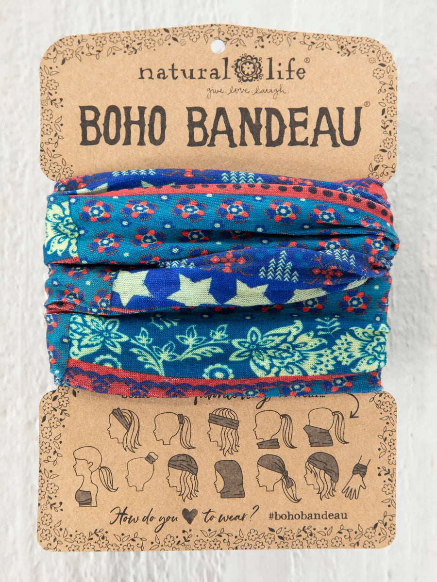 Dusty Blue American Flag Full Boho Bandeau® — Trudy's Hallmark