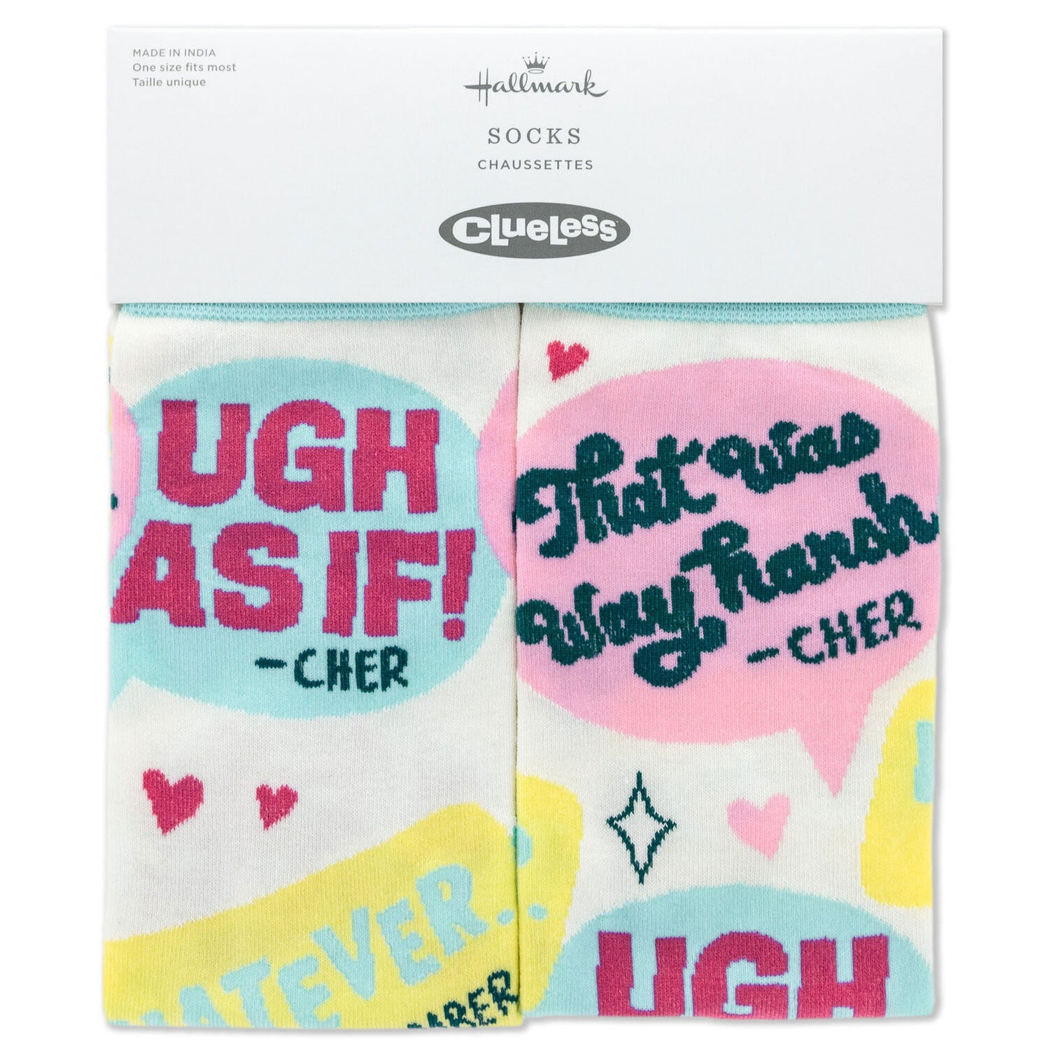 Clueless Cher and Amber Quotes Novelty Crew Socks — Trudy's Hallmark