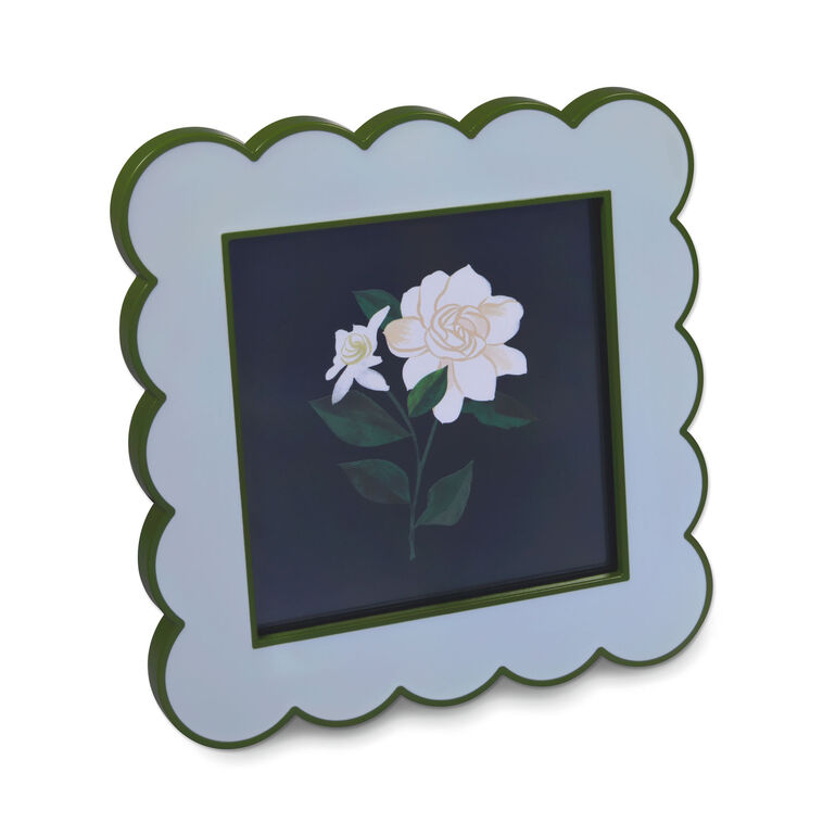 Green and Light Blue Scalloped Square Picture Frame, 4x4 — Trudy's Hallmark