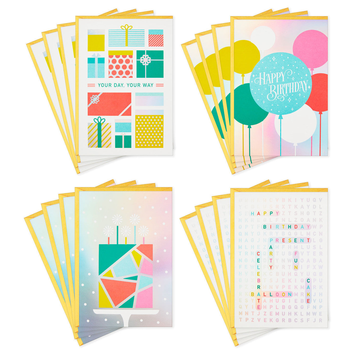 Iridescent Birthday Icons Assortment Birthday Cards — Trudy's Hallmark
