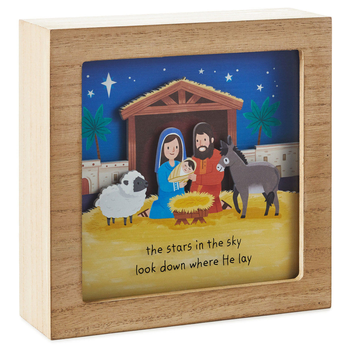 Manger Scene Musical Shadow Box With Light — Trudy's Hallmark