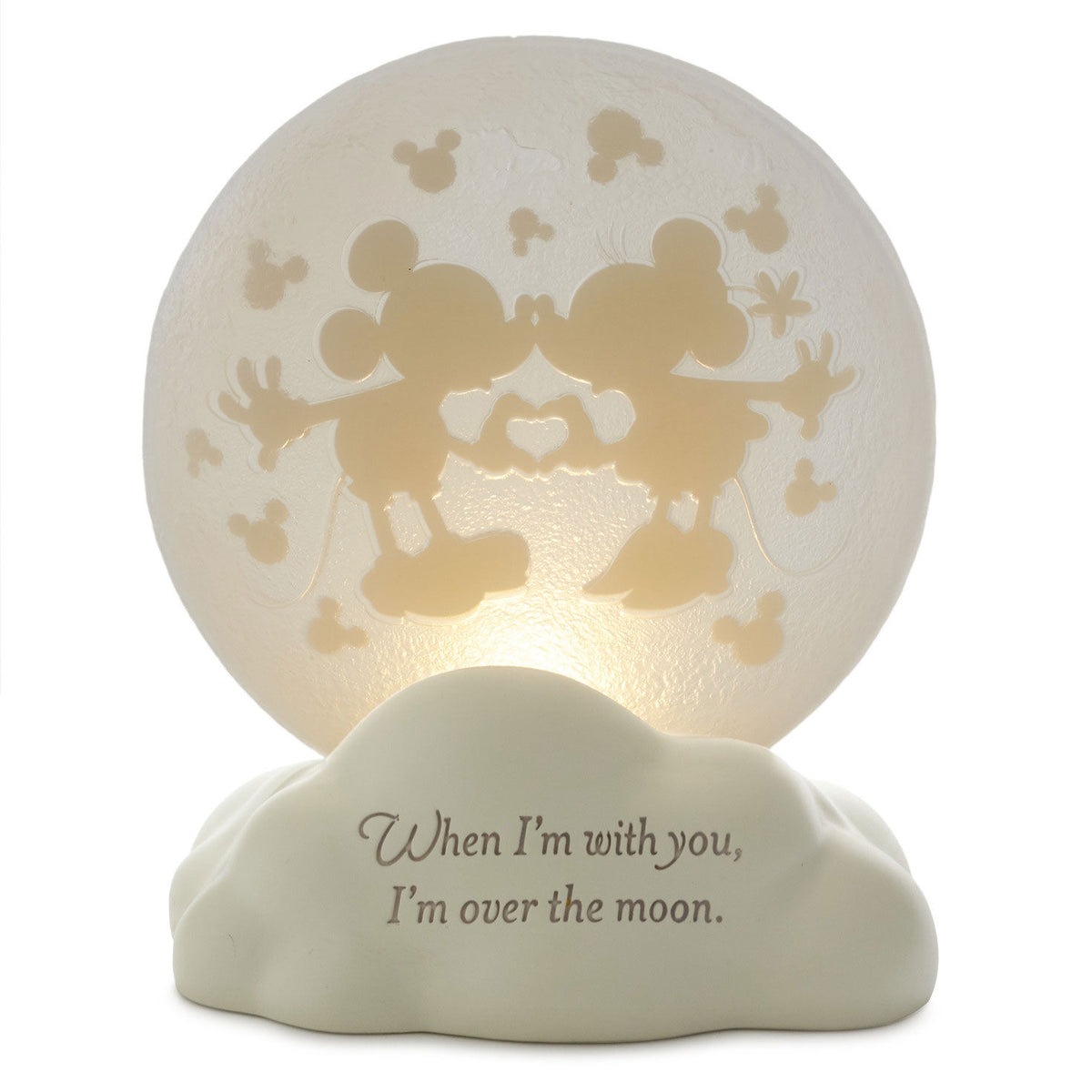 Disney Mickey Mouse and Minnie Mouse Moon Figurine With Light — Trudy's ...