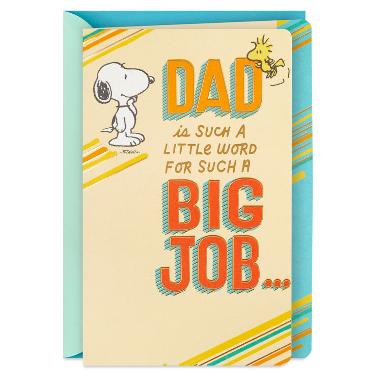 Peanuts® Snoopy and Woodstock Big Job Father's Day Card — Trudy's Hallmark