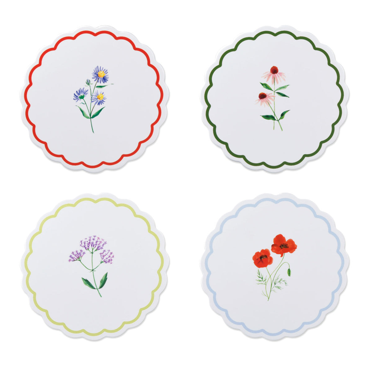 Floral Scalloped Coasters — Trudy's Hallmark