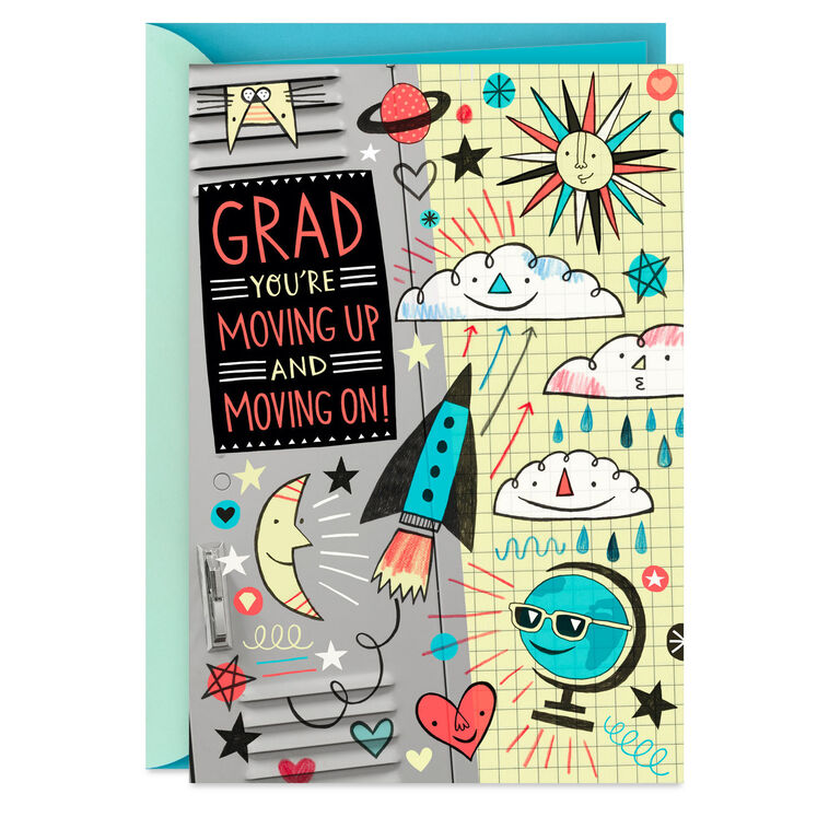 You're Moving Up and Moving On Graduation Card — Trudy's Hallmark