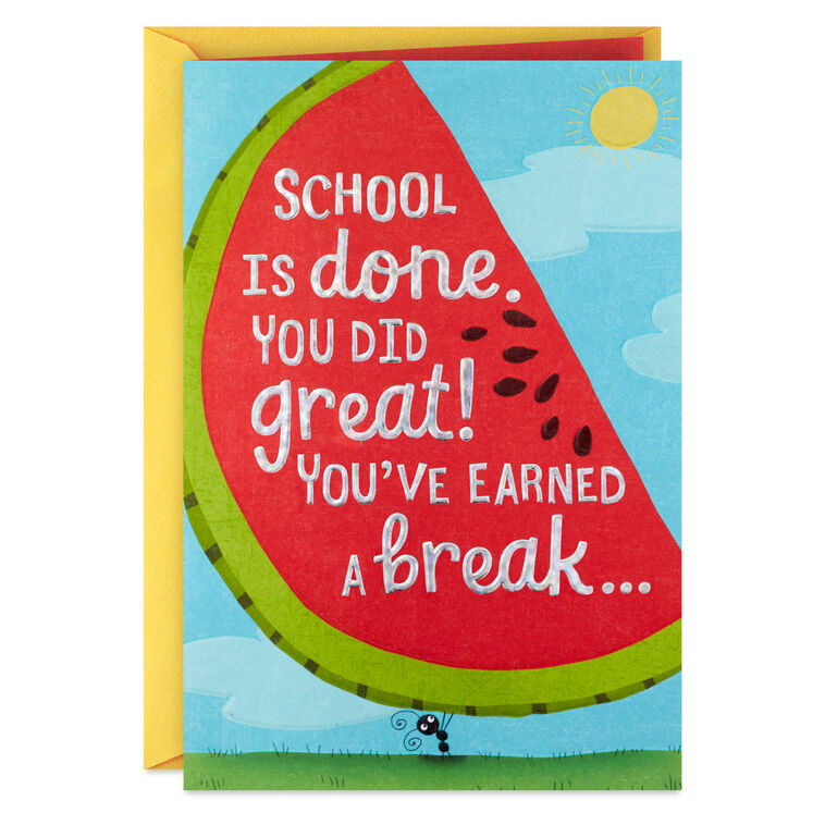 School's Out for Summer End of Year Congratulations Card for Kid ...
