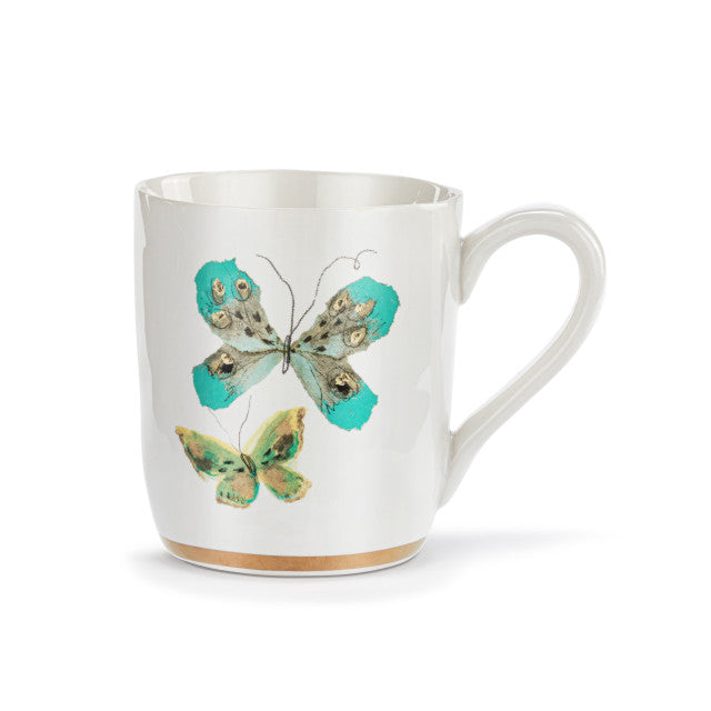 Elisabeth Hays Turquoise & Green Duo Butterfly Mug — Trudy's Hallmark
