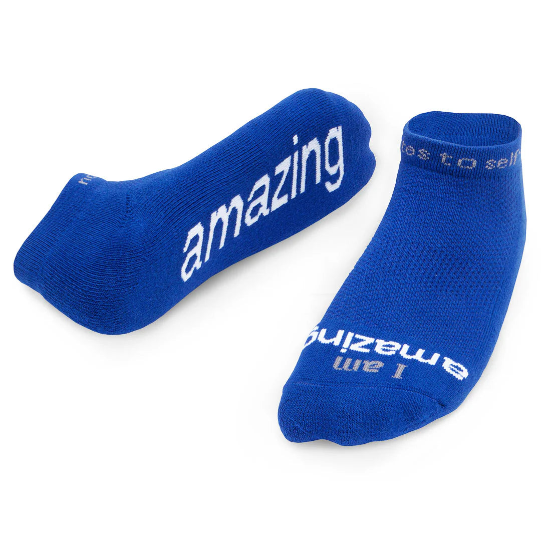 I am amazing® Blue Low-Cut Socks — Trudy's Hallmark