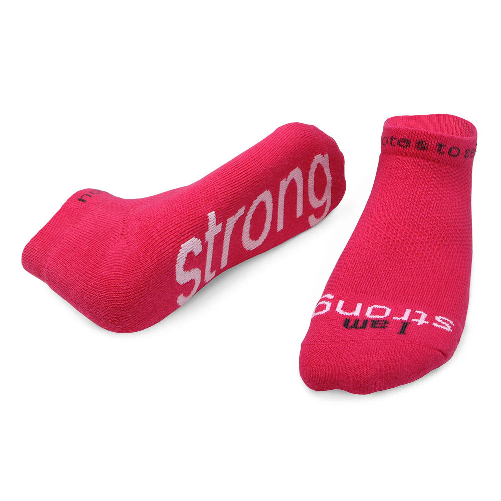 I am strong™ Bright Pink Low-Cut Socks — Trudy's Hallmark