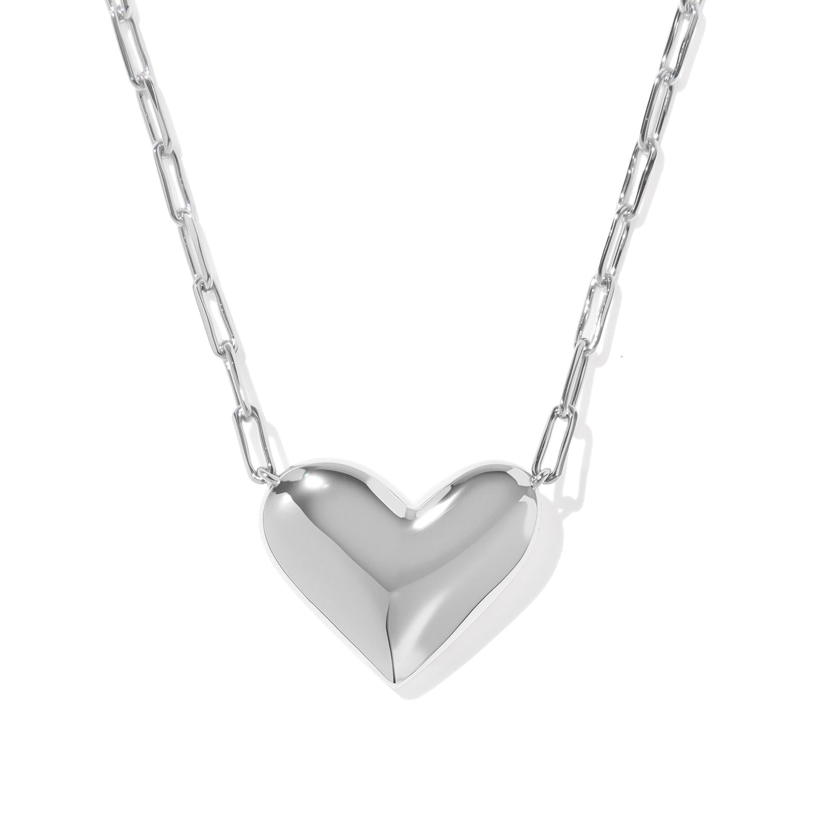 Kendra Scott Ari Heart Statement Silver Short Pendant Necklace in Ivor ...